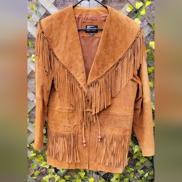 Comint | Jackets & Coats | Vintage Comint Fringed Suede Leather Coat L ...